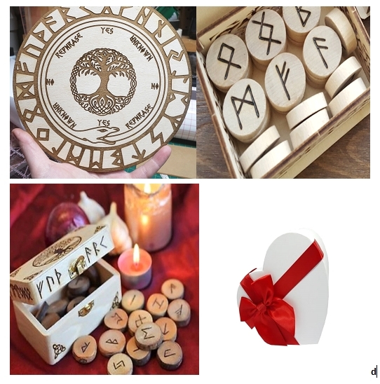 Placa divinatie copacul vietii+un set de rune cadou :: Carti tarot ...